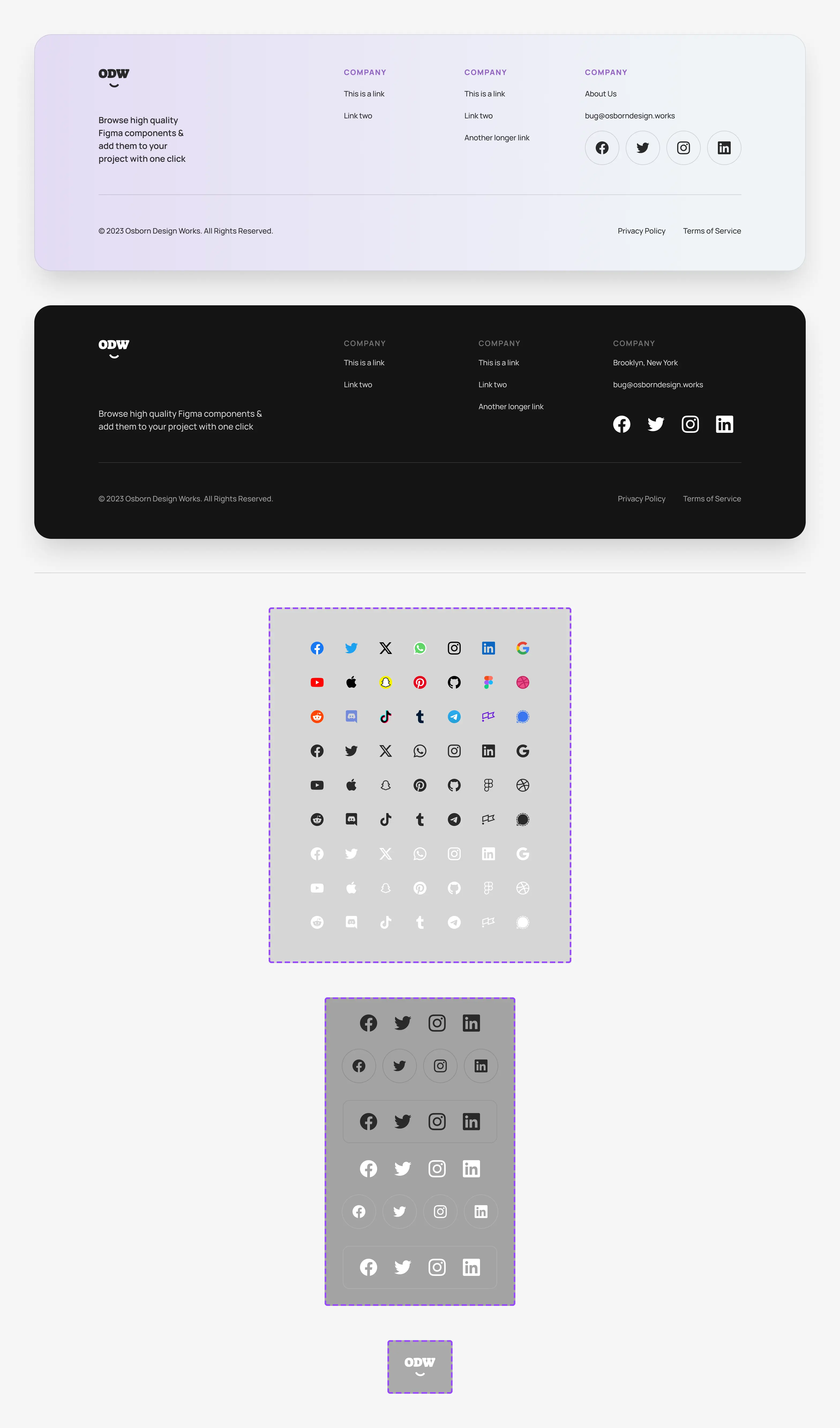 Figma Social Media Logo Icons, UI Component | Component Collector Design System